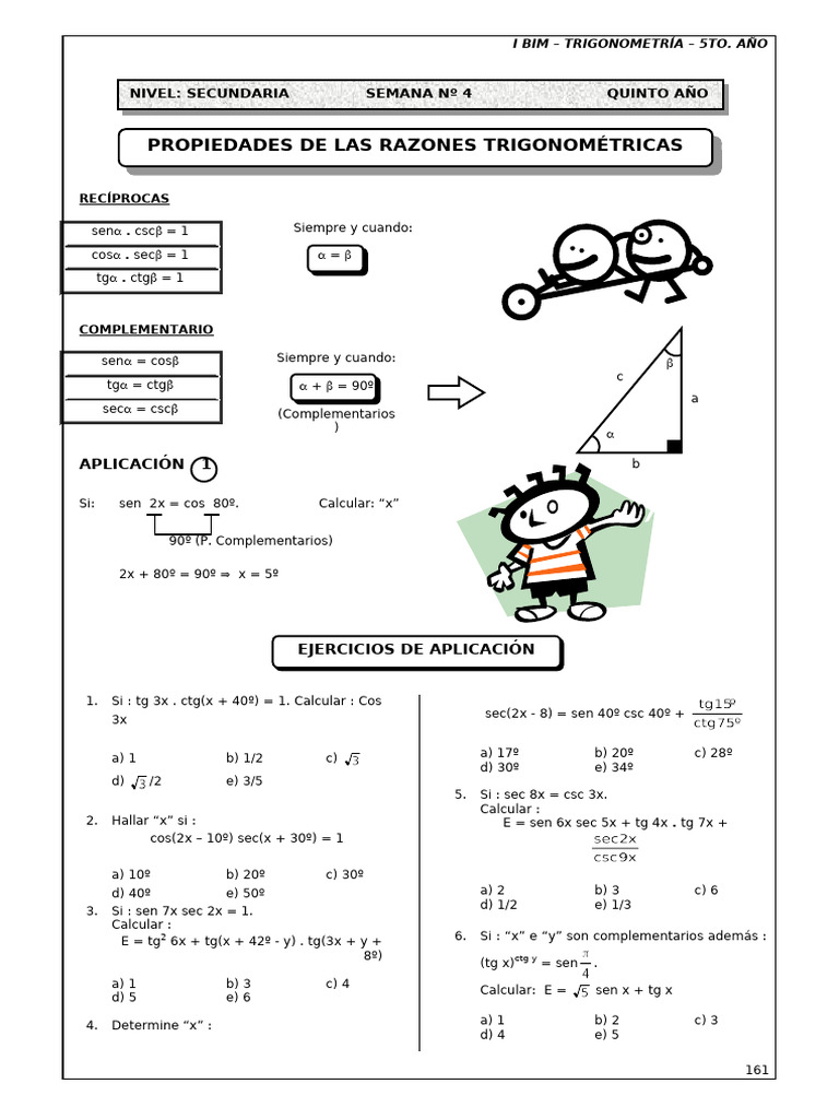 Guia 4 - Propiedades de Las Razones Trigonométricas | PDF