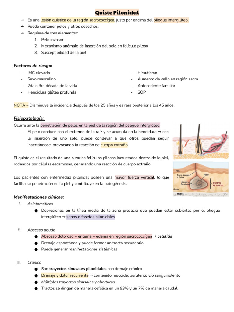 Quiste Pilonidal: Causas y Tratamiento | PDF | Medicina CLINICA ...