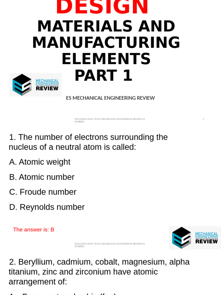 Part 1 Materials and Manufacturing Elements | PDF | Grinding (Abrasive ...