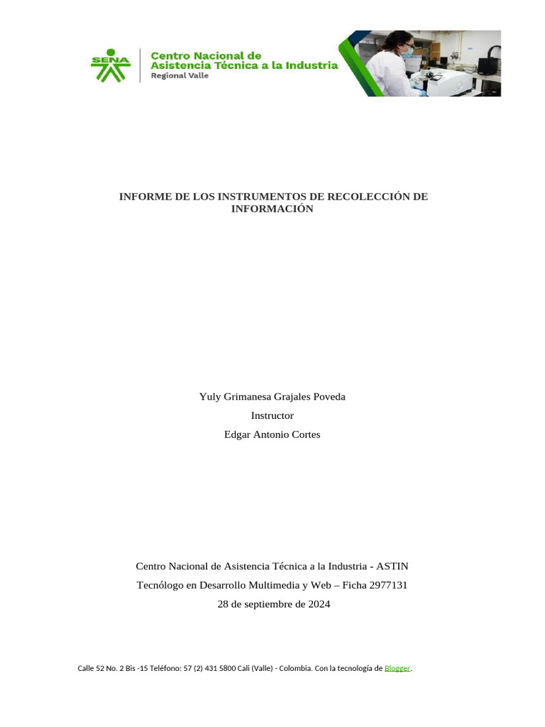 Evidencia GA1-220501100-AA1-EV03. Informe de Los Requisitos Técnicos ...