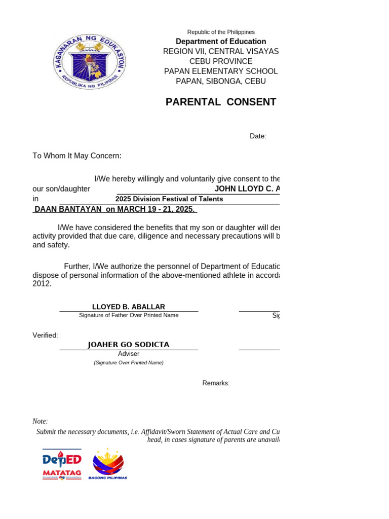 Medical & Consent Dfot 2025 | PDF
