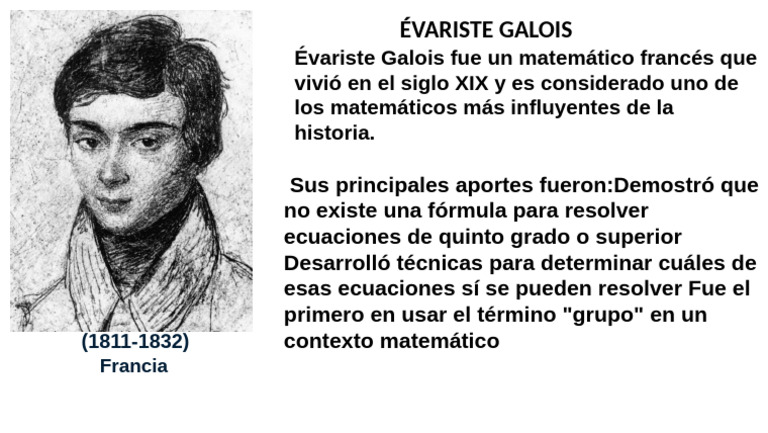 Aportes de Évariste Galois en Matemáticas | PDF
