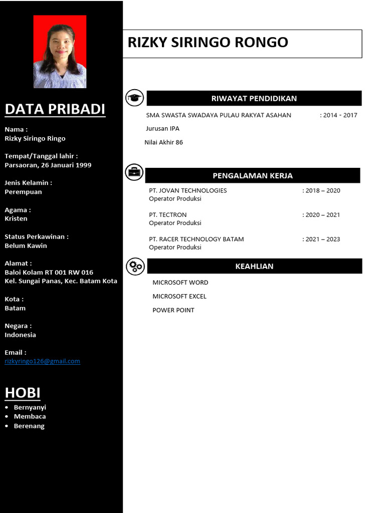 CV RIZKY Ringo 24 | PDF