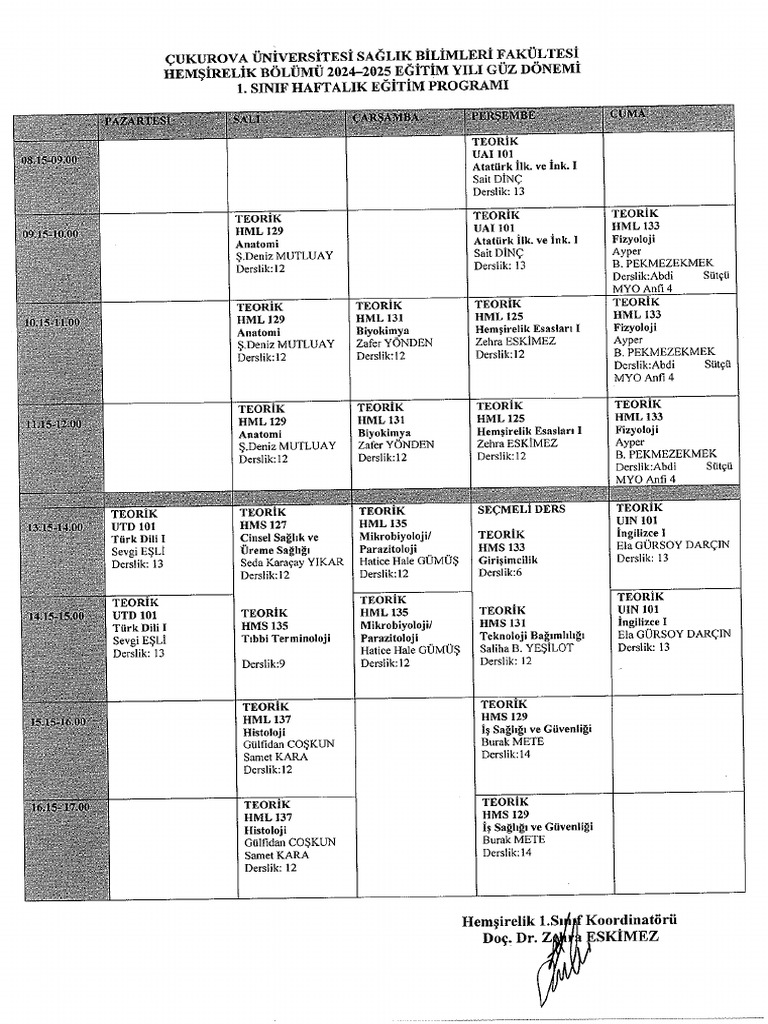 Haftalik Program-SON HALI | PDF