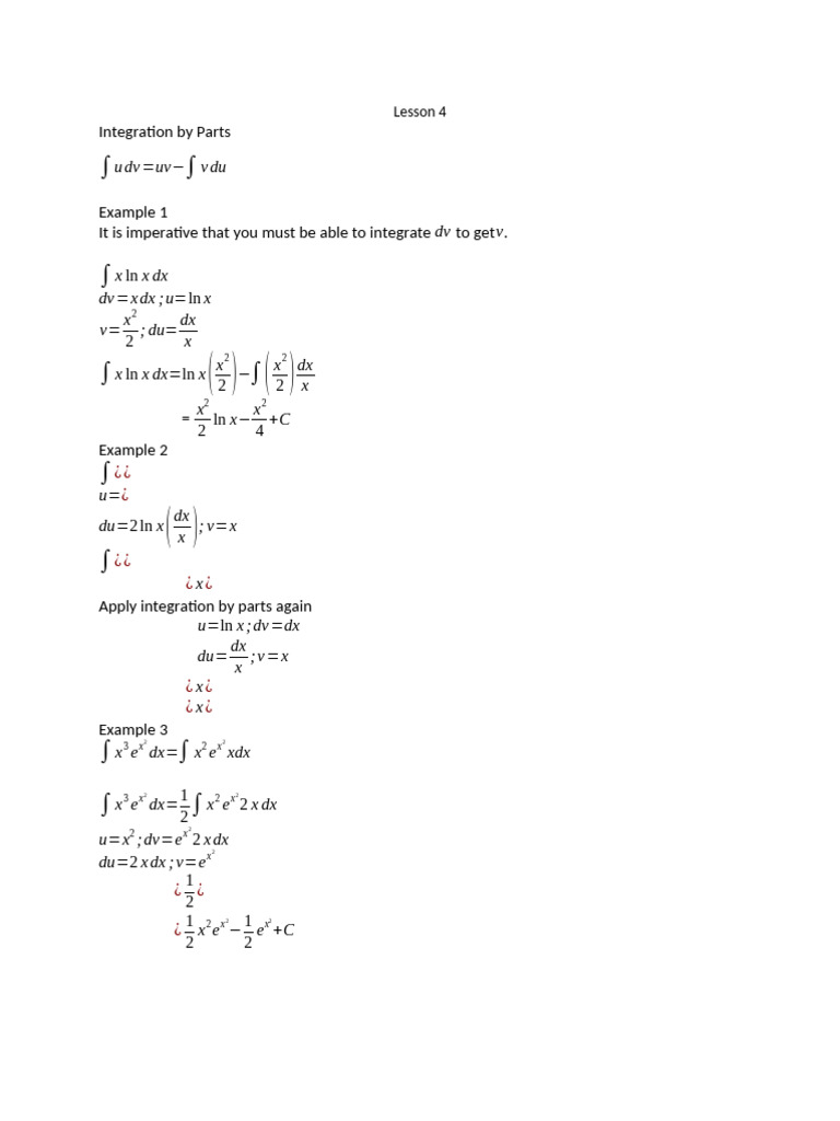 Lecture 4 Integration by Parts | PDF | Analysis | Real Analysis