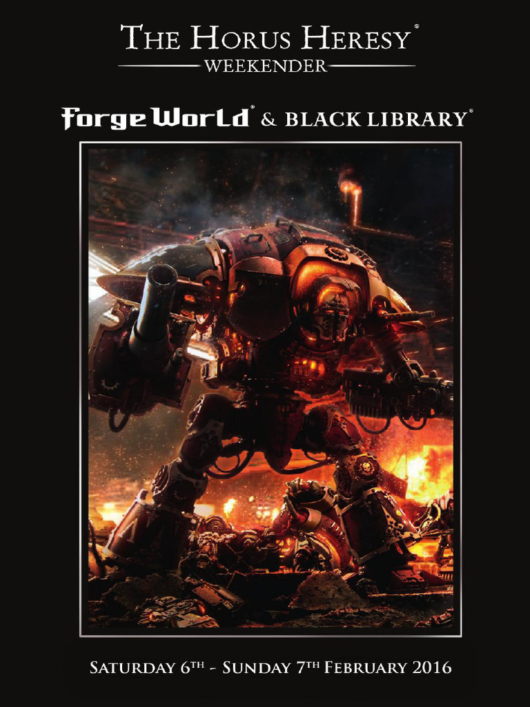 Horus Heresy Weekender Programme 2016 | PDF