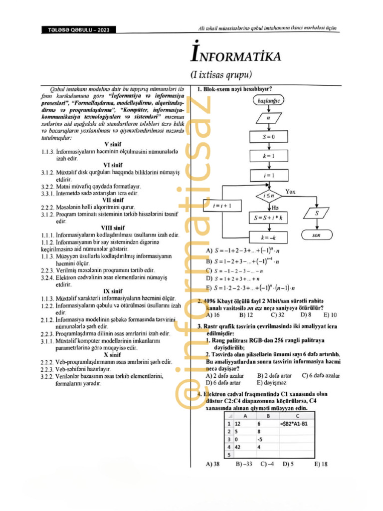 Dim Model Info 2023 Abituriyent | PDF