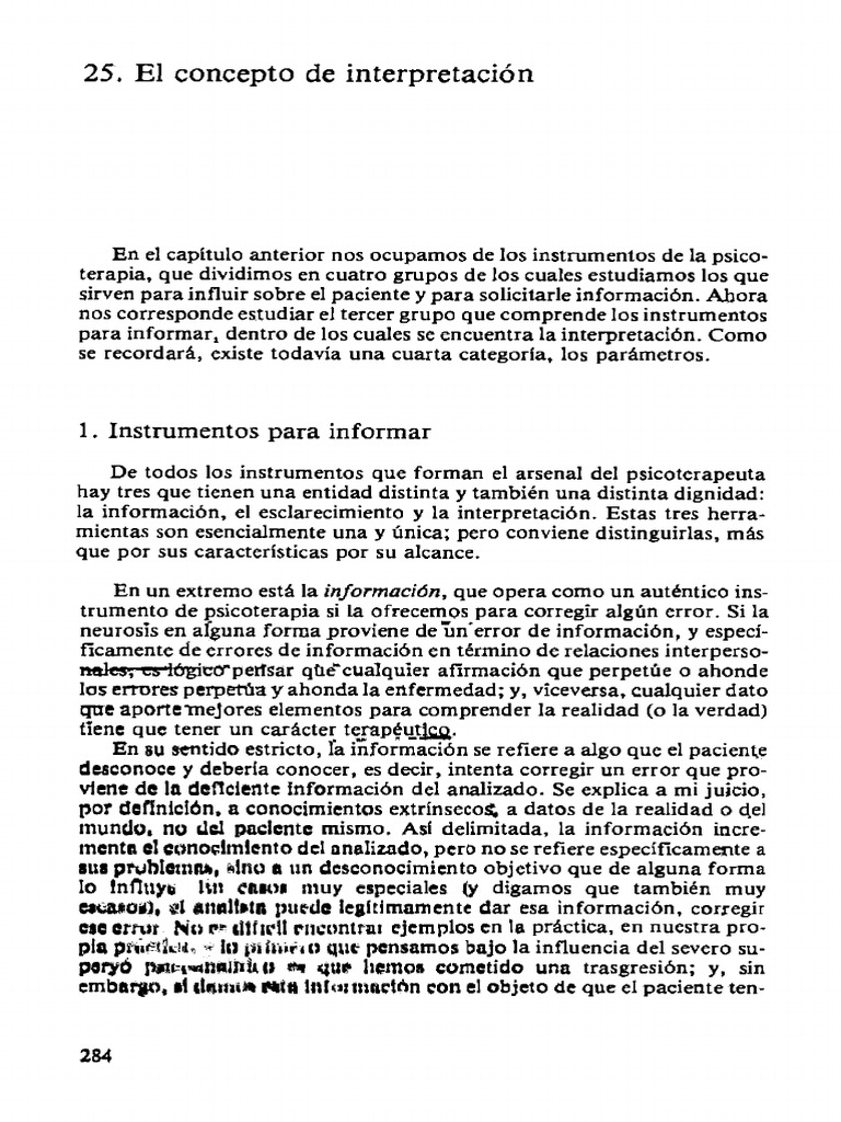 El Concepto de Interpretacion | PDF | Psicoanálisis | Psicoterapia