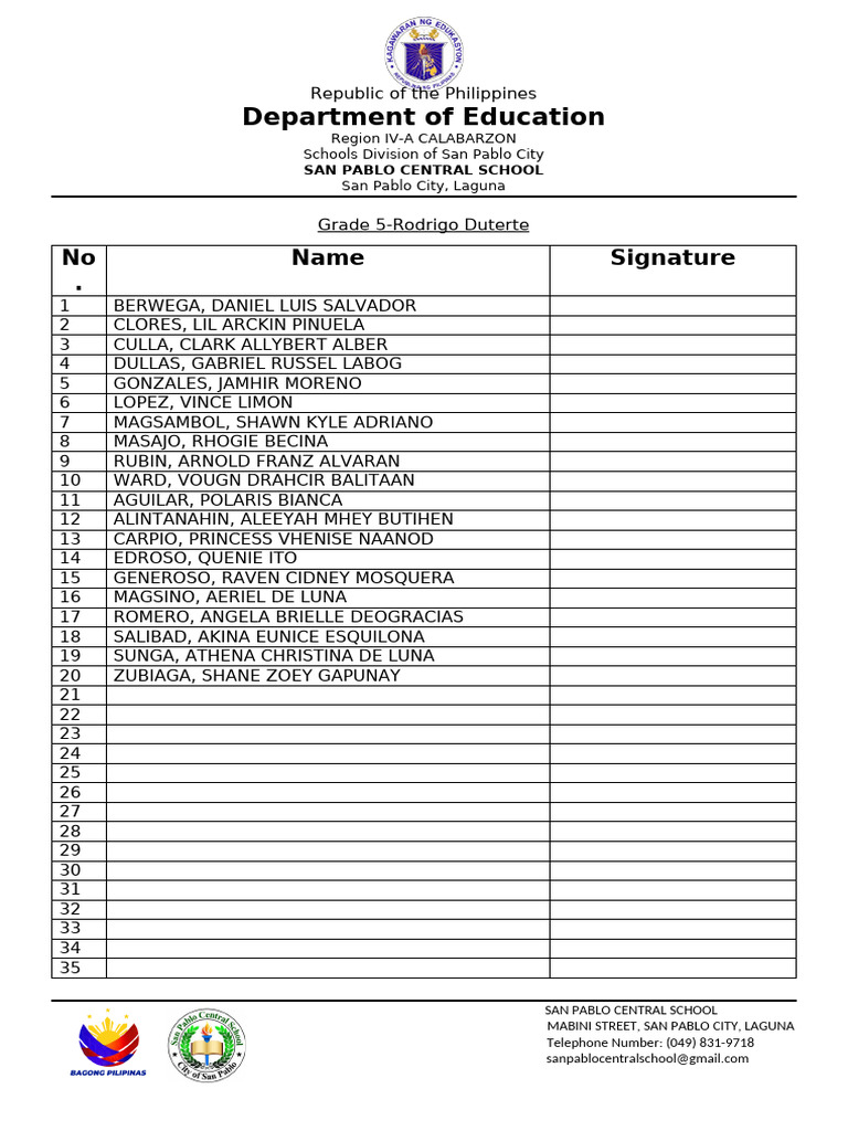 Names for SELG Election | PDF