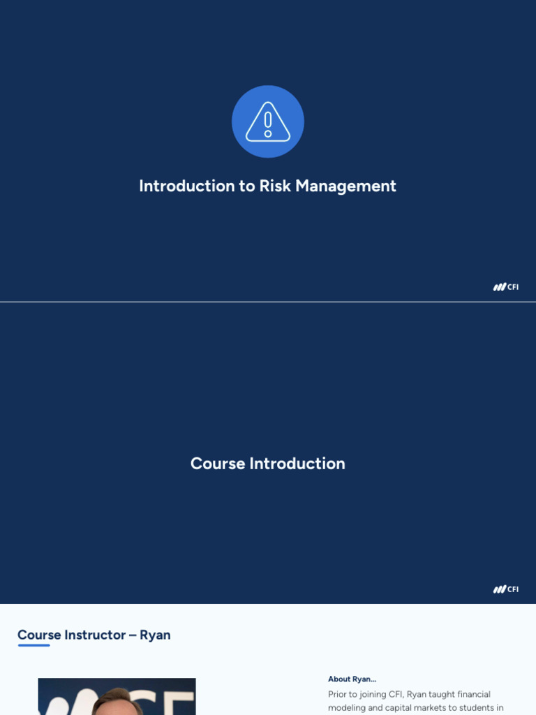 Introduction To Risk Management Course Presentation | PDF | Financial ...