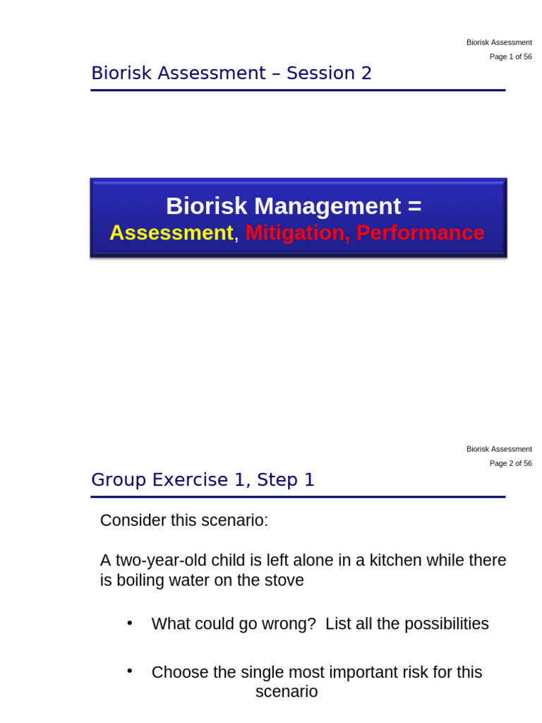 Biorisk Assessment and Management Guide | PDF | Risk | Hazards
