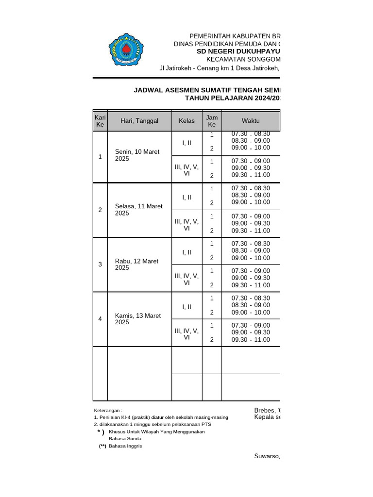 Jadwal ASTS 2 2024 2025 | PDF
