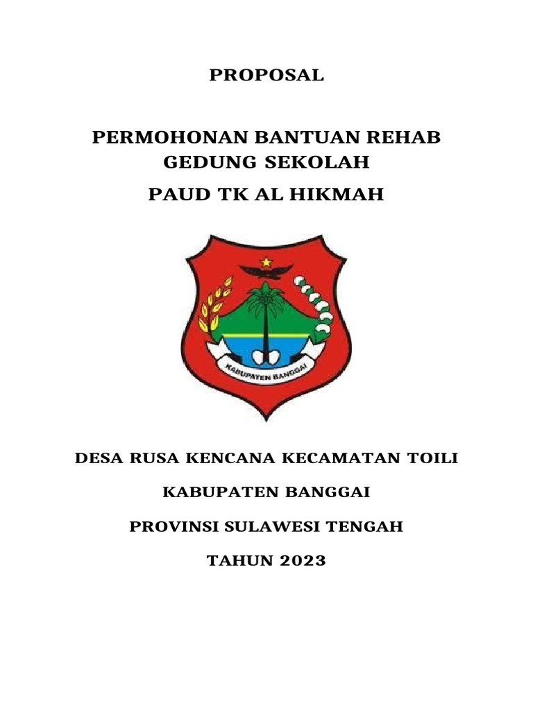 Permohonan Rehab Gedung PAUD Al Hikmah | PDF