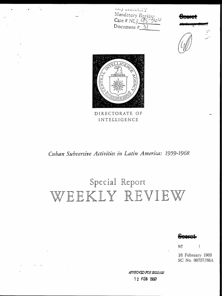CIA - Cuban Subversive Activities in Latin America (1959 - 1968) [1968 ...
