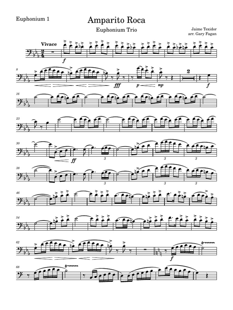 Amparito Roca-Euphonium - 1 | PDF