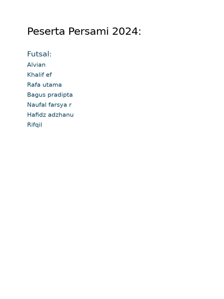 Peserta Persami 2024 | PDF