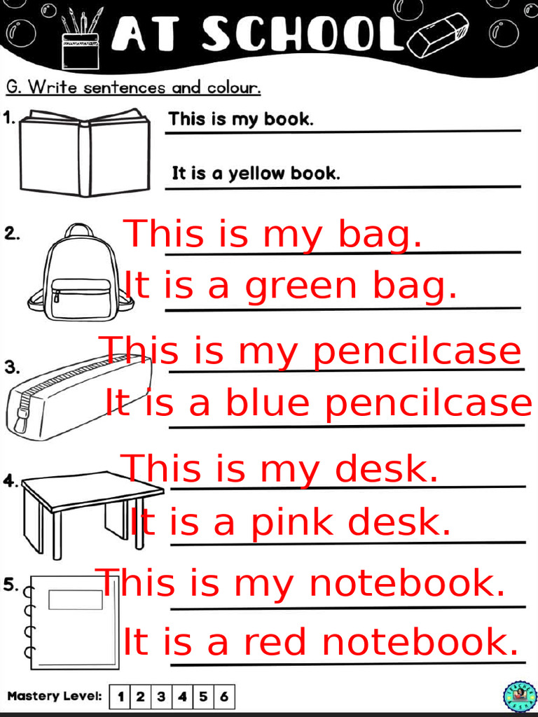 english sentences year 1 | PDF