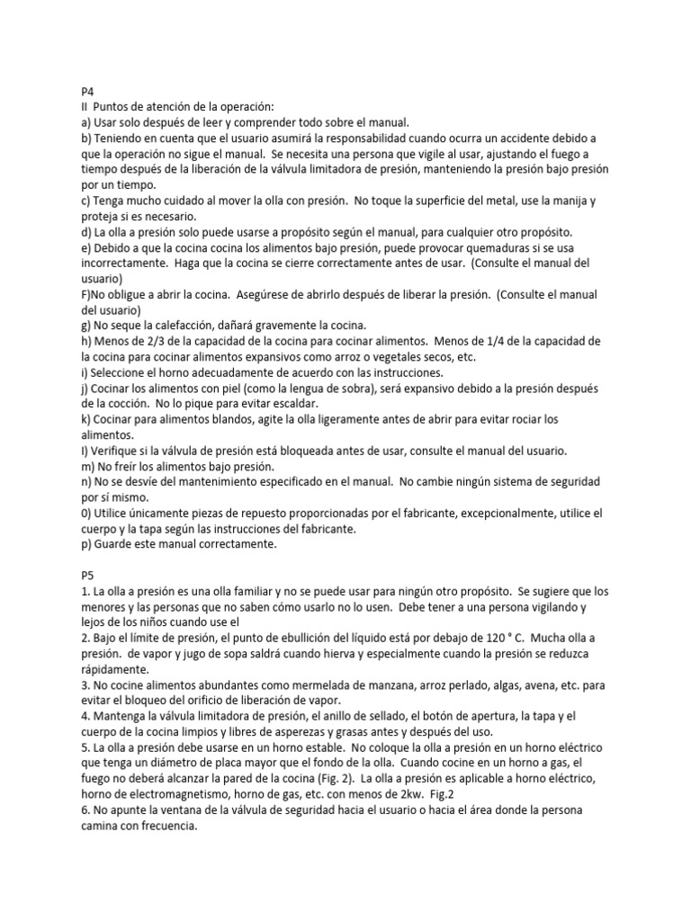 Manual de Olla A Presión ALEX GERMANY | PDF | Cocinando | Cocción a presión