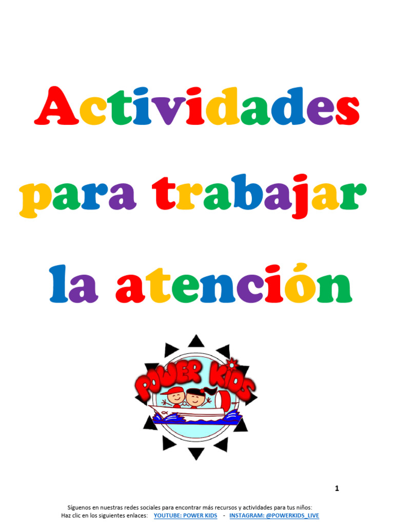 Actividades de Atención Concentracion | PDF