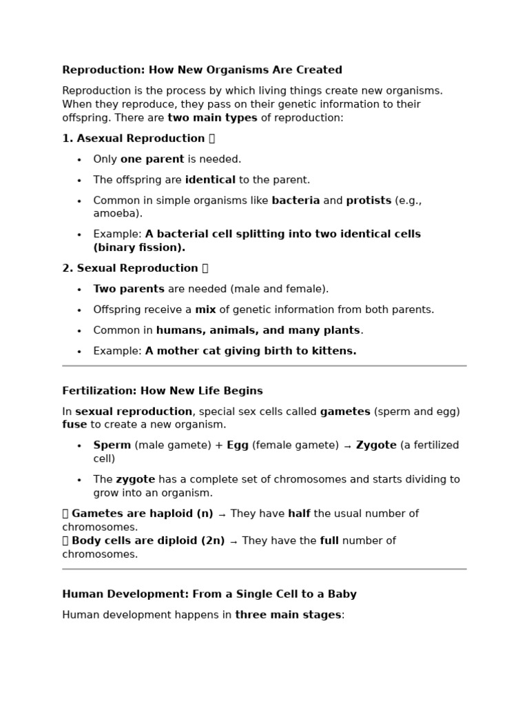 Fertilization, Growth, and Cell Differentiation | PDF | Sexual ...