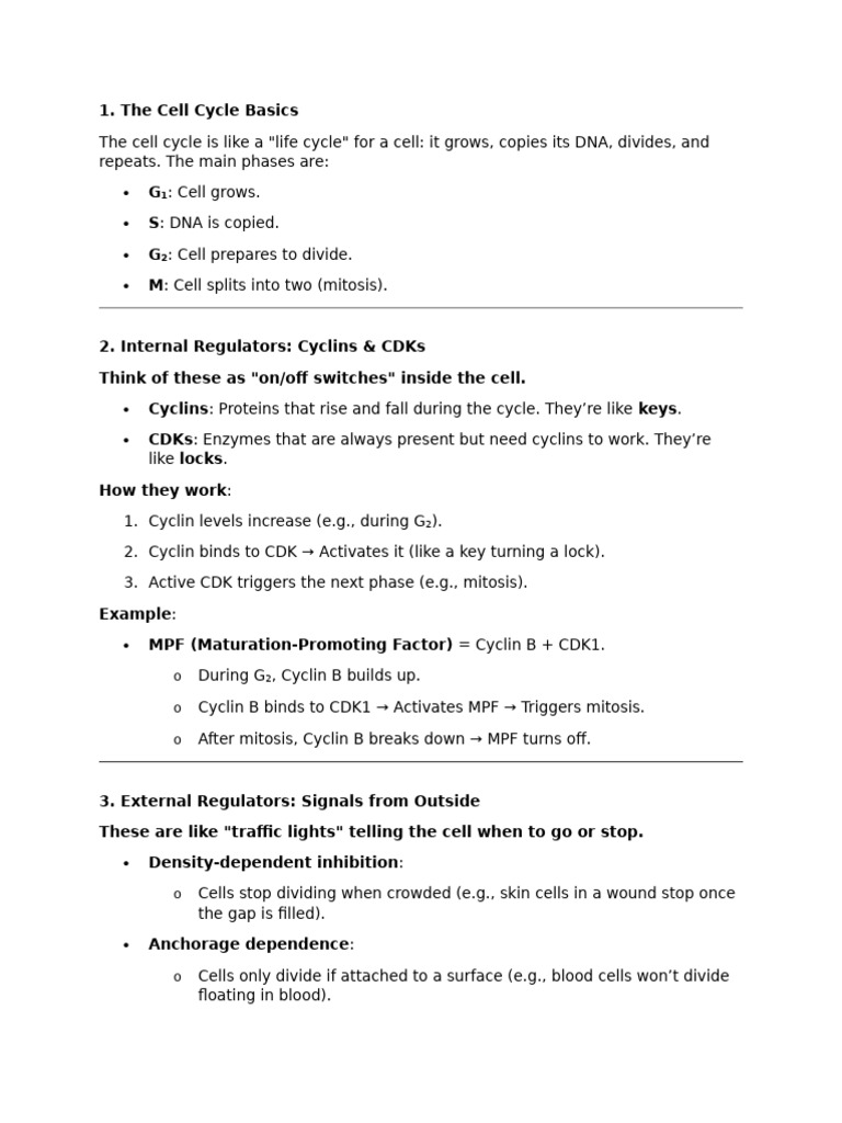 Regulation of the cell cycle (2) | PDF | Cell Cycle | Biology