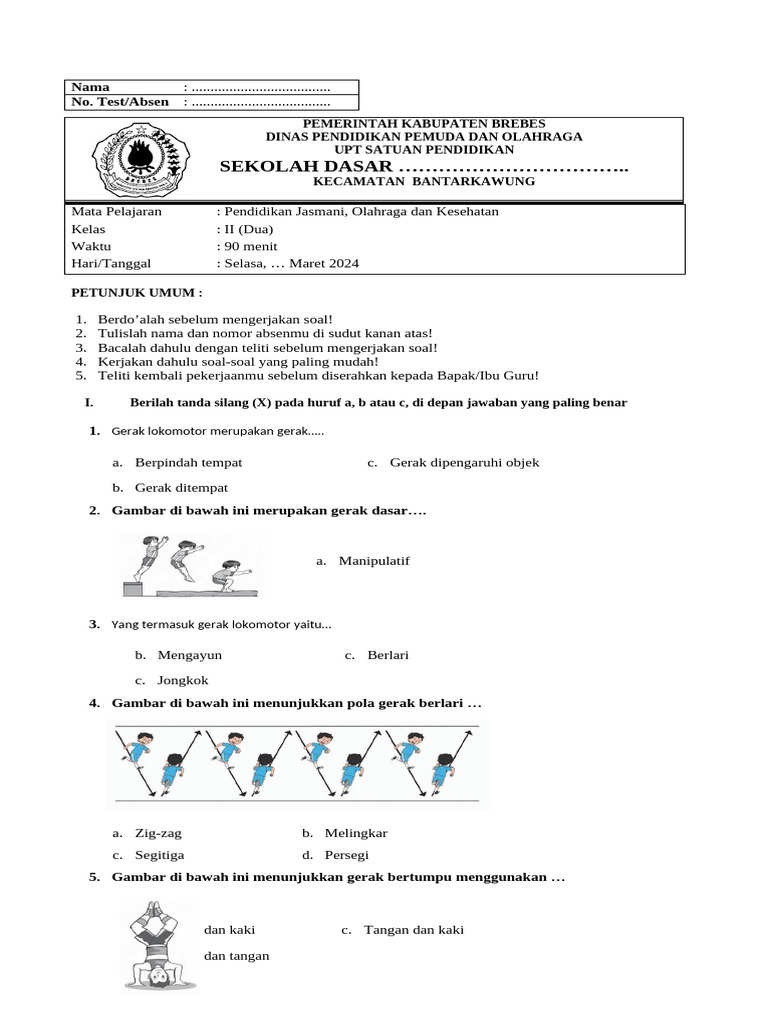Soal Pts Pjok Kelas 2 | PDF
