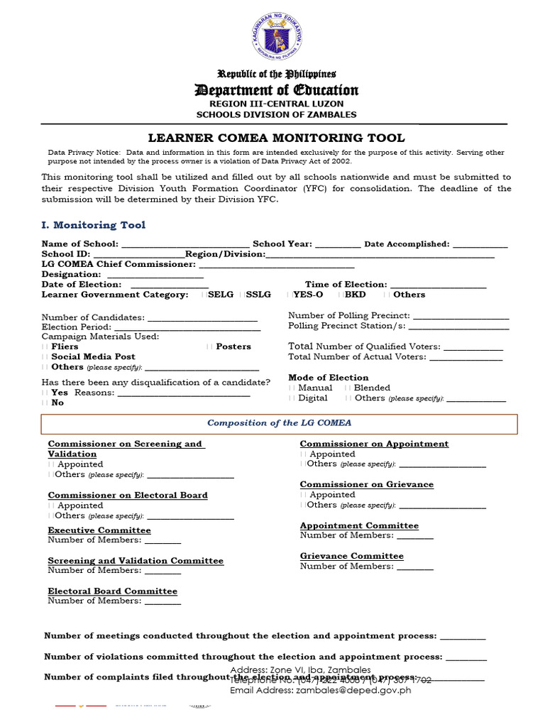 Learner Government Comea Monitoring Tool | PDF | Elections | Voting
