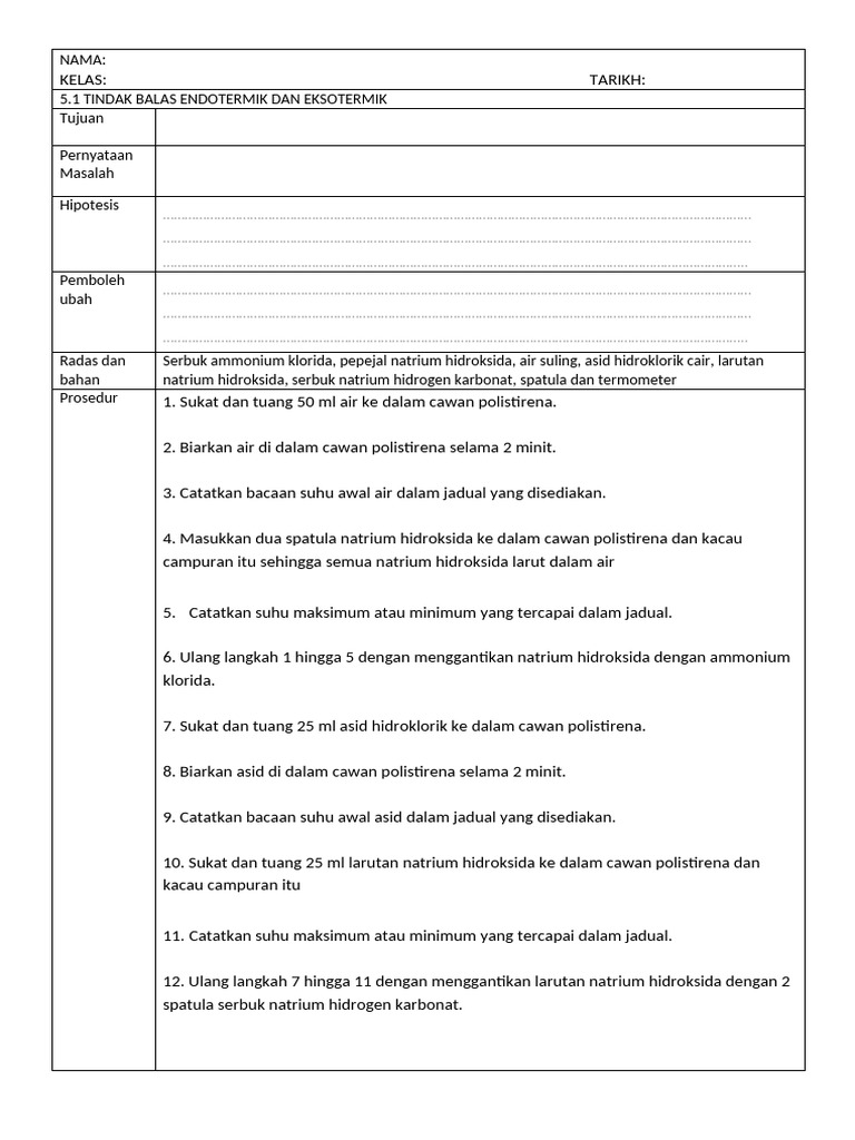 Eksperimen Bab 5 | PDF