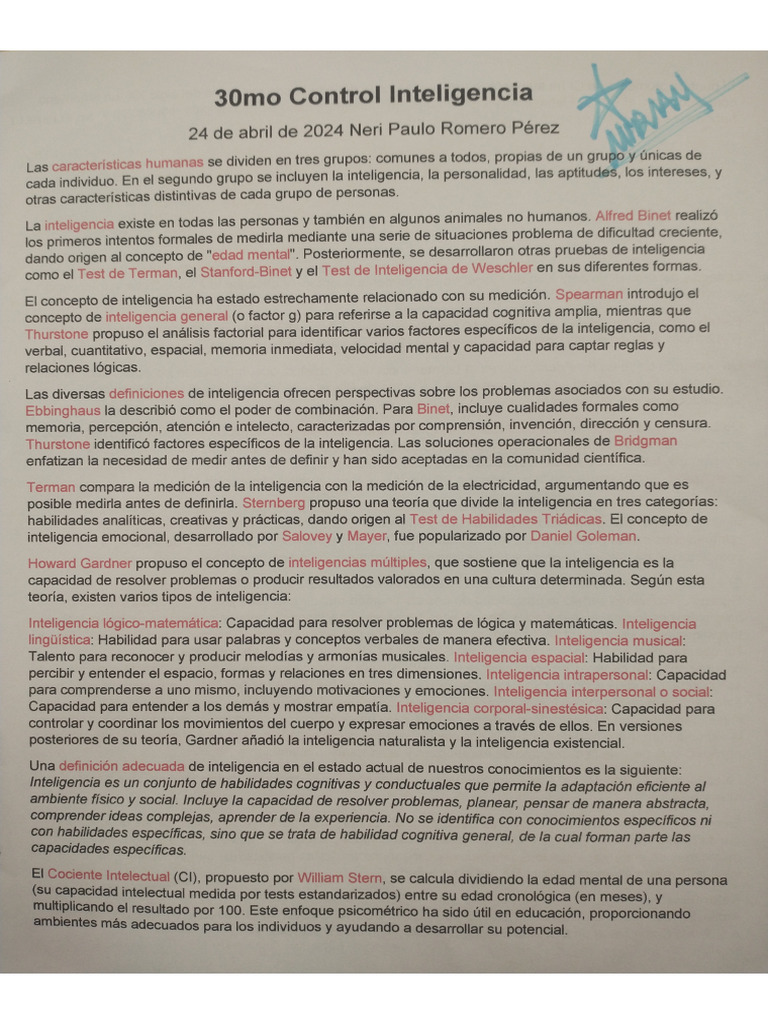 30mo Control Inteligencia Procesos Psic | PDF