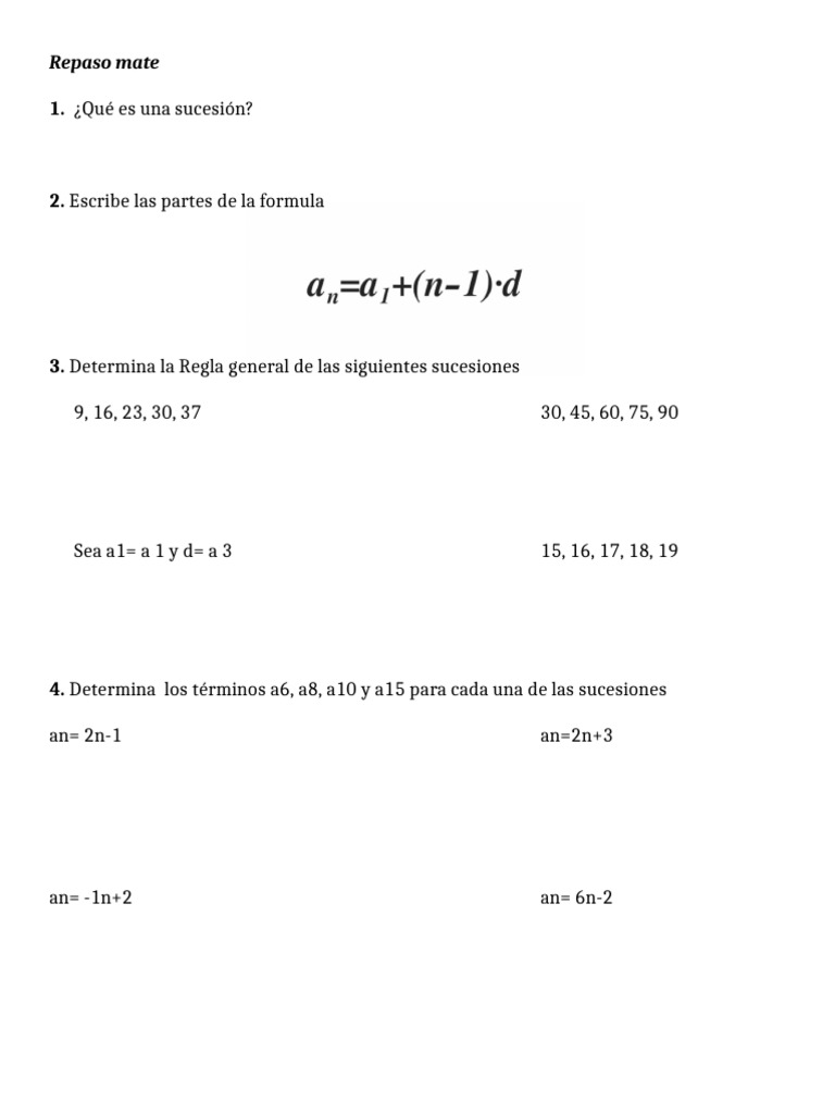 Repaso Mate Examen | PDF