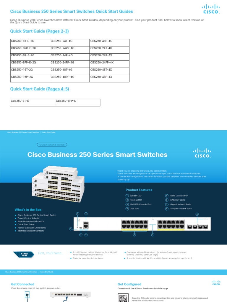 Cisco Business 250 Series Combo | PDF | Network Switch | Ip Address