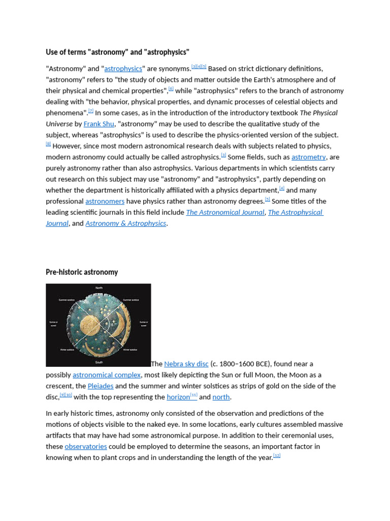Use of terms Astronomy | PDF