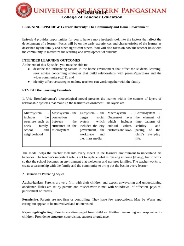 TOGUPEN JEREMY R. - FS 1 Learning Episode 4 | PDF | Learning | Human ...