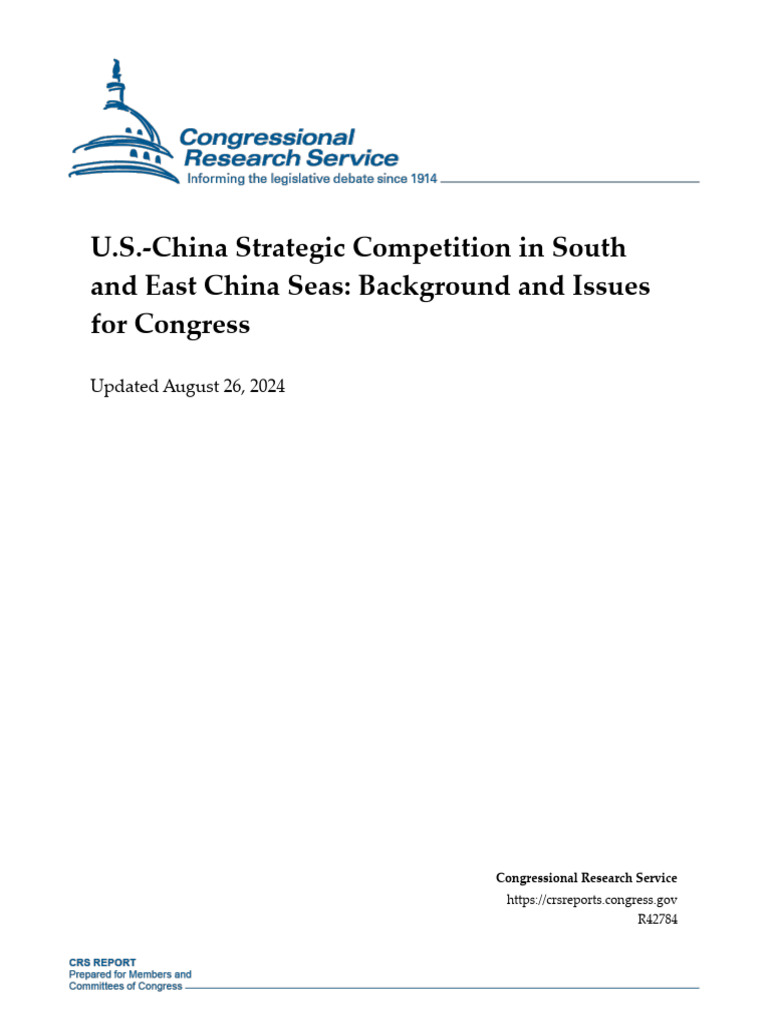 Us China Strategic Competition in South and East China Seas Background ...