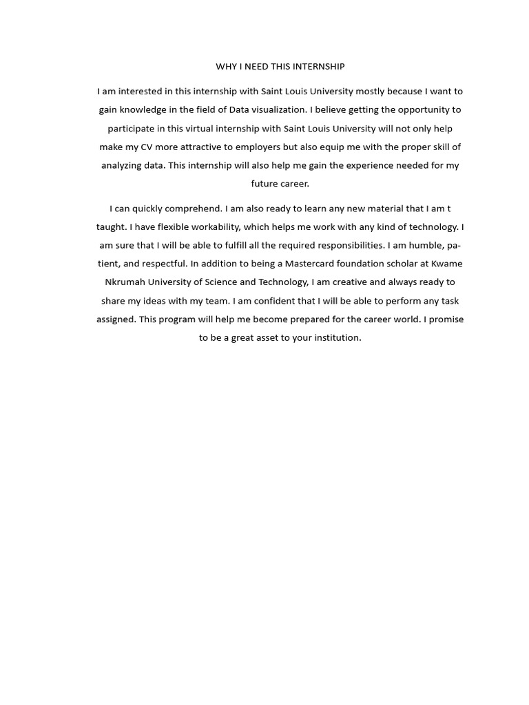 WHY I NEED THHIS INTENSHIP - Edited | PDF
