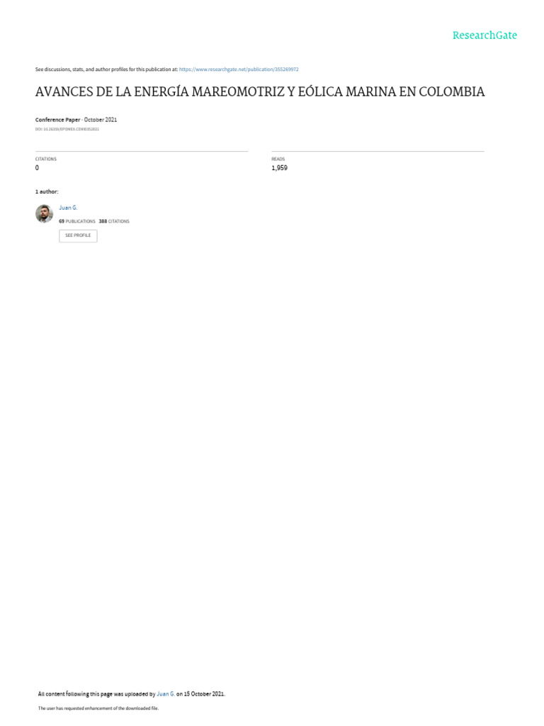 E09.AVANCESDELAENERGAMAREOMOTRIZYELICAMARINAEN | PDF | Colombia | Energía eólica
