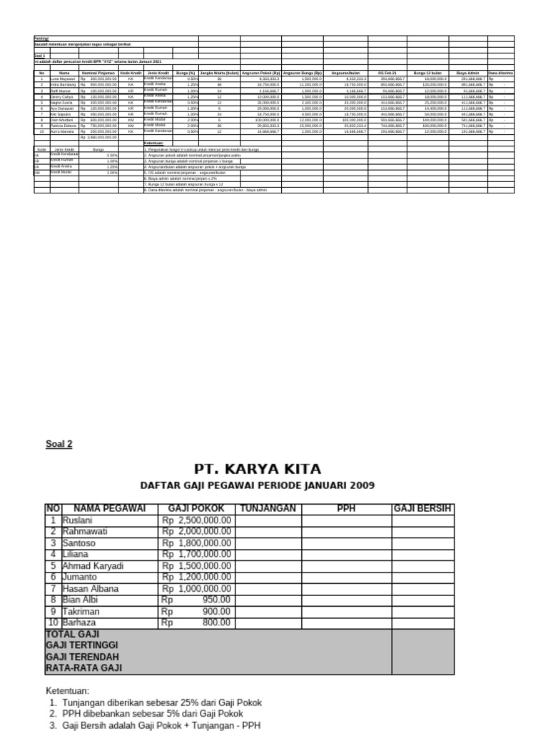Soal Excel PCAO 2 (Fajar Dika Ardian) | PDF
