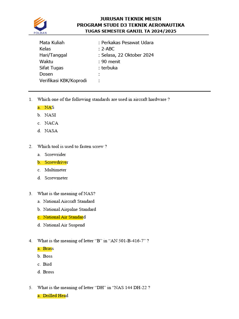 Problem QUIZ Hardware Fastener Edited | PDF | Screw | Rivet