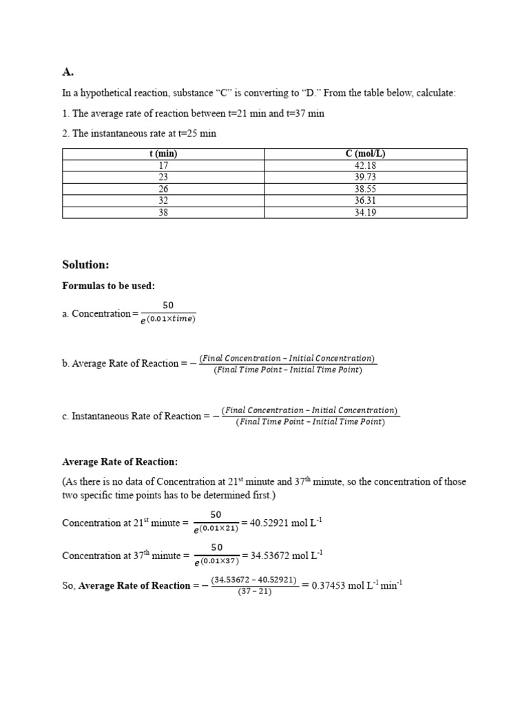 Practice Mathematics | PDF | Reaction Rate | Concentration
