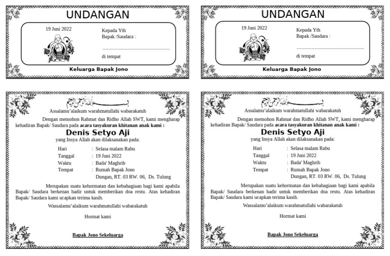 Undangan Sunatan | PDF