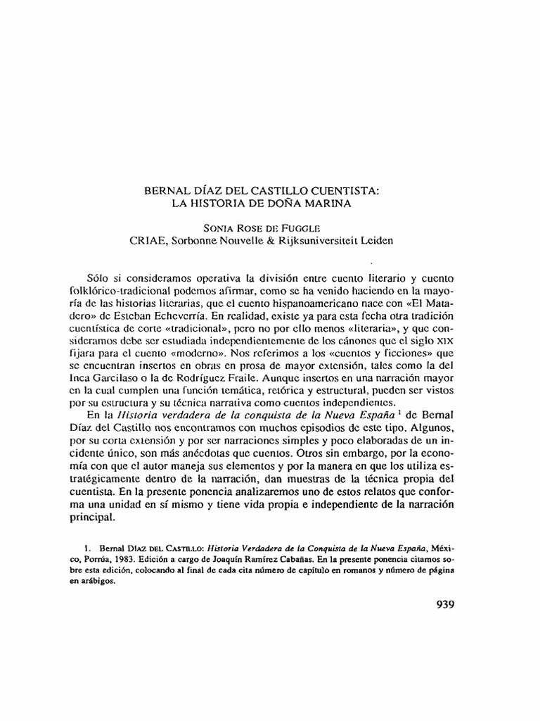 Análisis del Cuento de Doña Marina | PDF | Cuentos | Narración