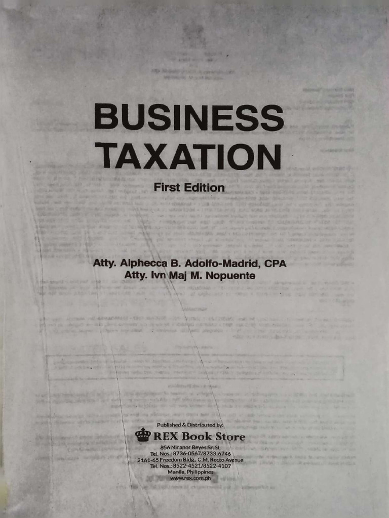 Business Taxation Book 1 | PDF