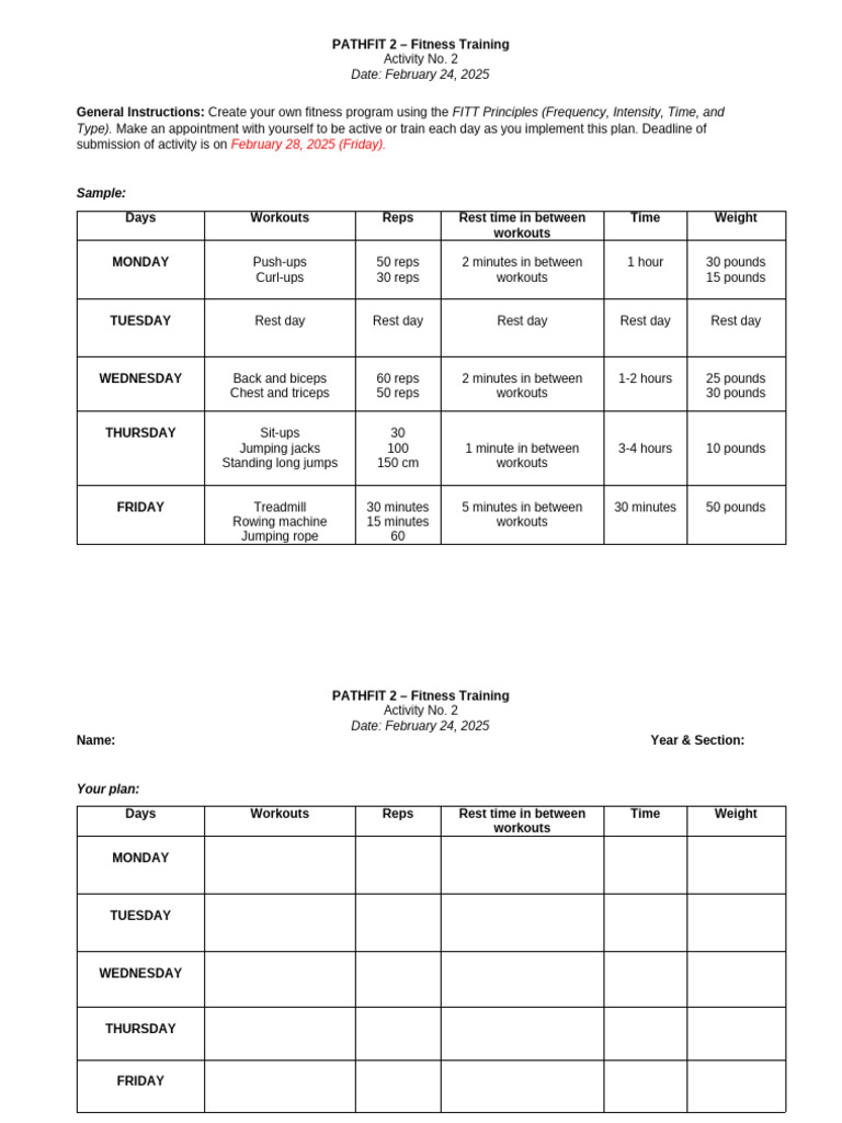 Pathfit 2. Activity 2 | PDF