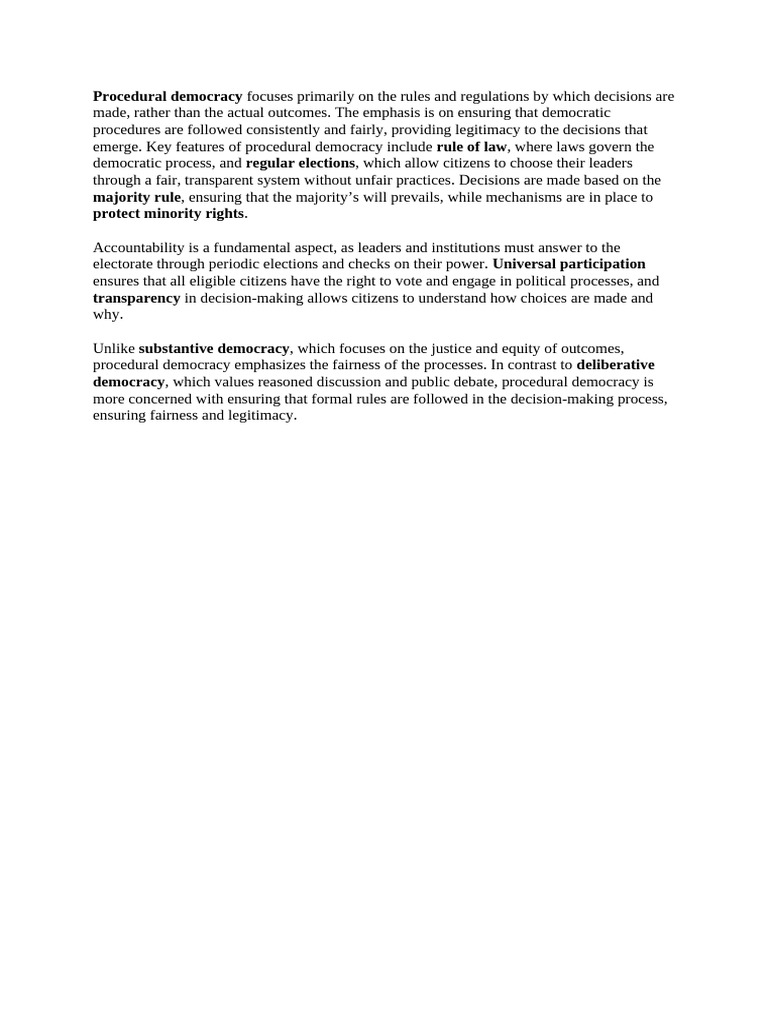 Understanding Procedural Democracy | PDF