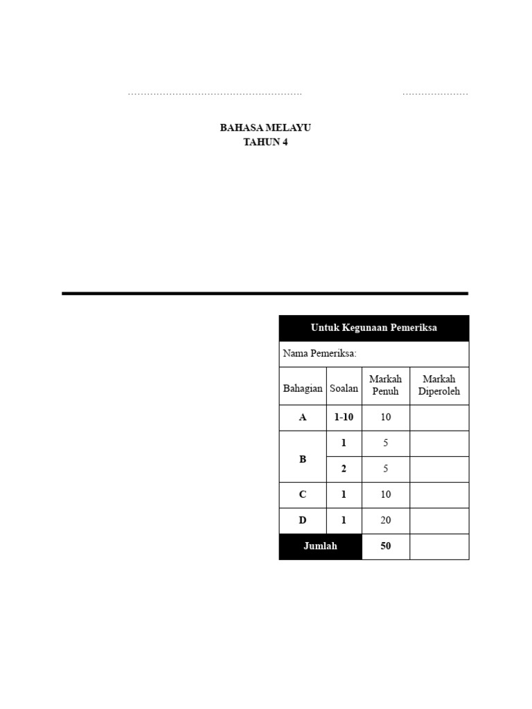 Uasa BM THN 4 Set 2 20242025 by Cikgu Gorgeous | PDF