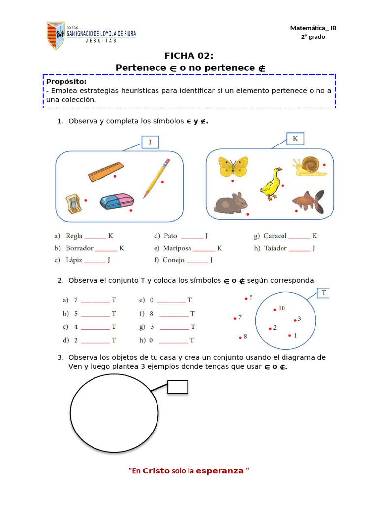 FICHA 02 - Pertenece o No Pertenece | PDF
