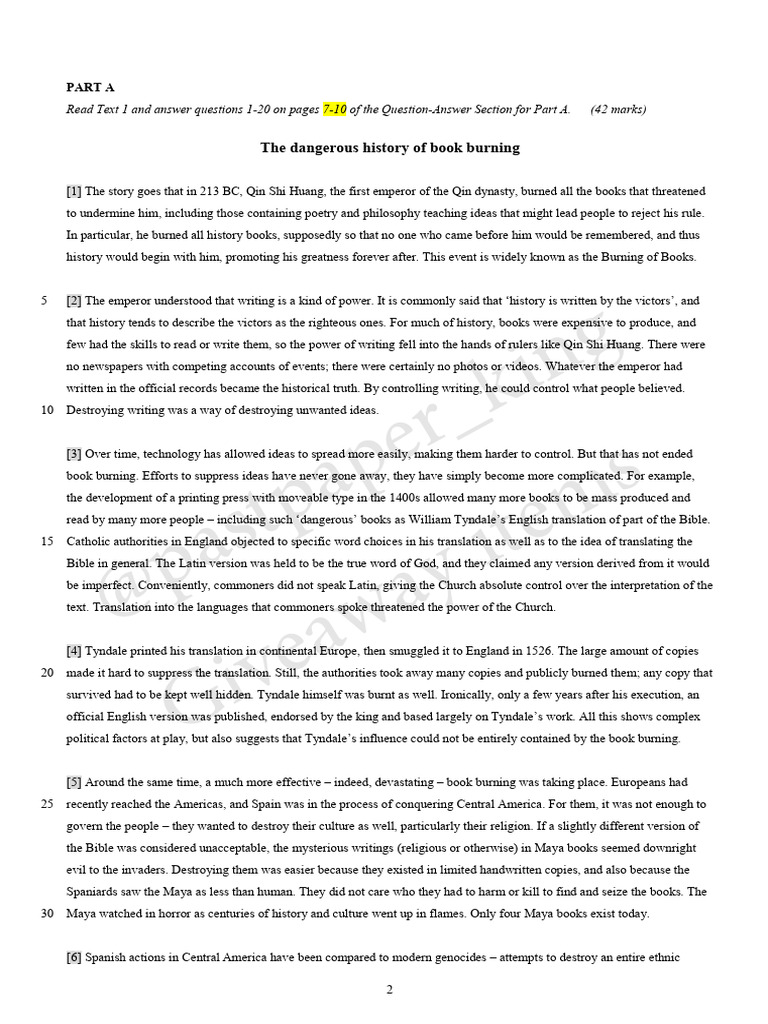 School Mock Eng Paper 1 With Ans | PDF