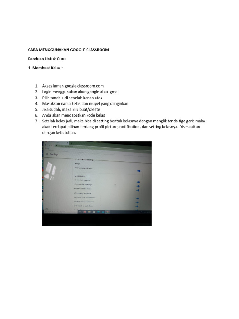 Cara Menggunakan Google Classroom Panduan Untuk Guru Dan Orang Tua | PDF