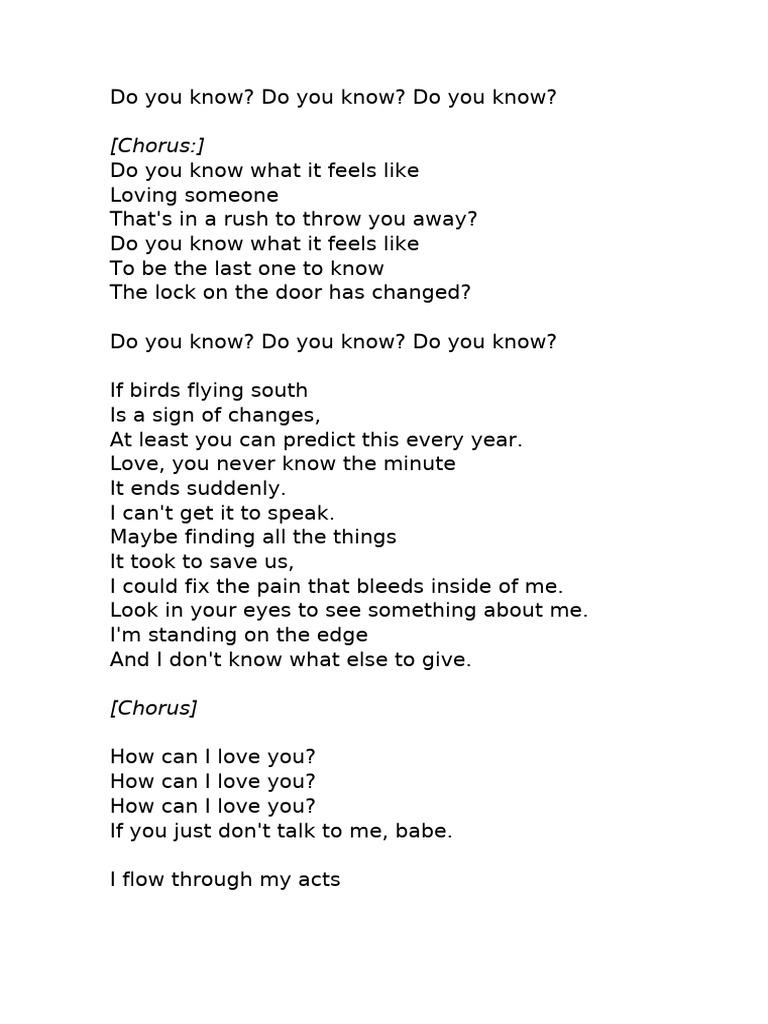 Do You Know | PDF