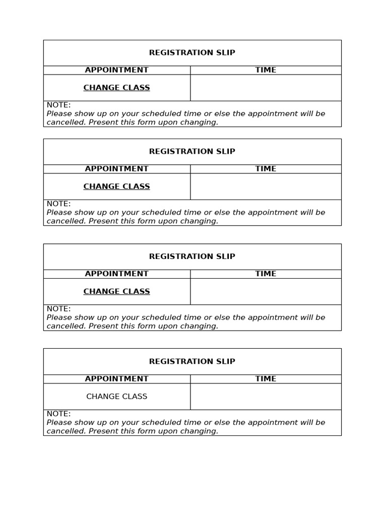 Registration Slip | PDF